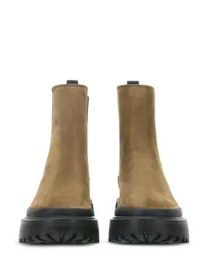 Hogan Suede Chelsea Boots With Chunky Sole - Neutrals