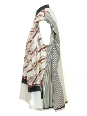 CALCATERRA Sleeveless Mix Print Blouse