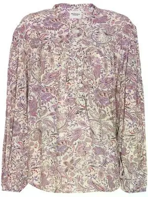 MARANT ETOILE Paisley Print Pleated Shirt - Neutrals