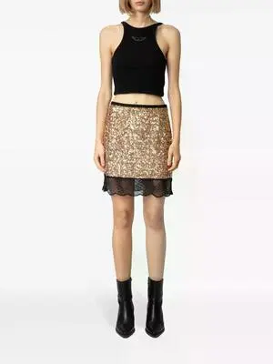 Zadig&Voltaire Justicias Sequin And Lace Mini Skirt