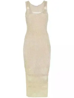 Patrizia Pepe Lurex Midi Dress - Gold