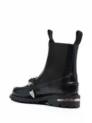 Toga Embellished Leather Ankle Boots