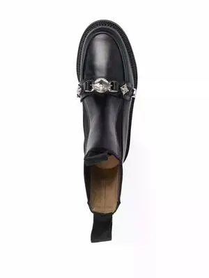 Toga Embellished Leather Ankle Boots