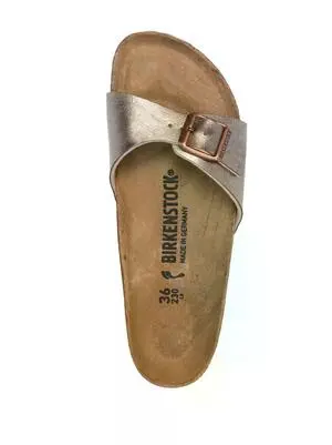 BIRKENSTOCK Madrid Metallic-effect Leather Sandals - Grey