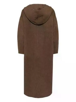 Goen.j Zip-up Hooded Wool Coat - Brown