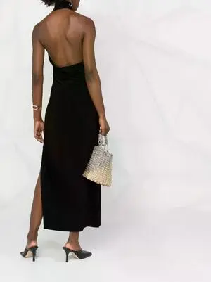 Norma Kamali Halterneck Maxi Dress With Side Slits