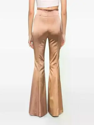 Elisabetta Franchi Satin Flared Trousers With Chain Detail