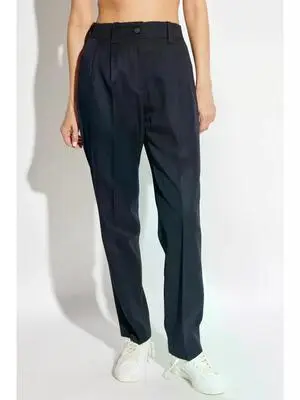 GOLDEN GOOSE Navy Wool Blend Trousers - Blue