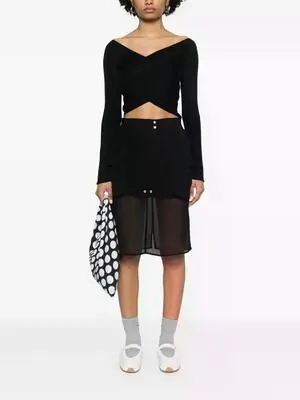 Pinko Sheer Panels Midi Skirt