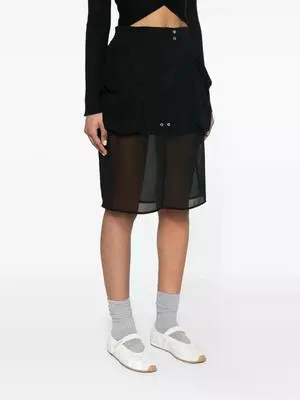 Pinko Sheer Panels Midi Skirt