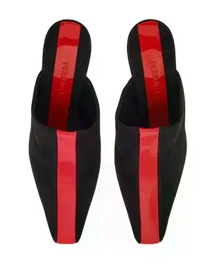 FERRAGAMO 85mm Suede Mules With Stripe Detailing