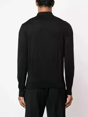 Zegna Knitted Polo Shirt - Black