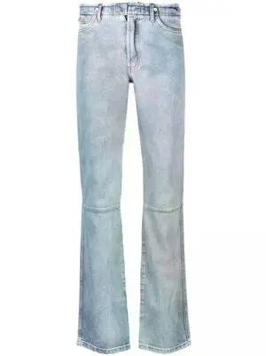 Natasha Zinko Light Wash Frayed Detail Straight Leg Jeans