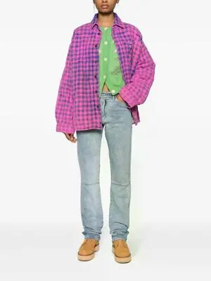 Natasha Zinko Light Wash Frayed Detail Straight Leg Jeans