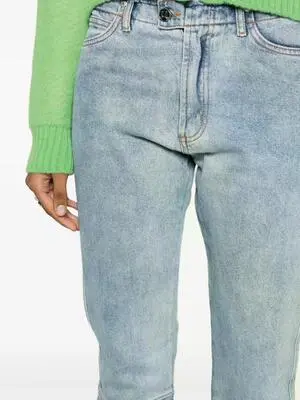 Natasha Zinko Light Wash Frayed Detail Straight Leg Jeans