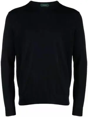 ZANONE Crew-neck Fine Knit Jumper - Blue