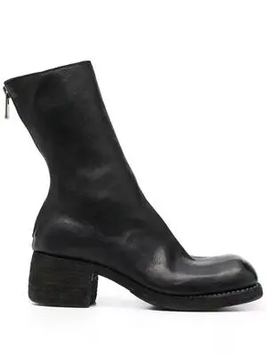 Guidi Leather Rear-zip Mid-calf Boots