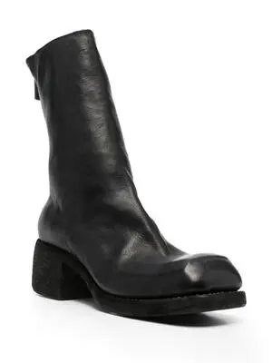 Guidi Leather Rear-zip Mid-calf Boots