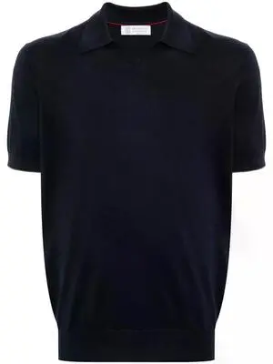 Brunello Cucinelli Short-sleeve Cotton Polo Shirt - Blue