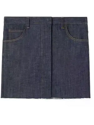 AZ FACTORY X Lutz Huelle Raw-cut Edge Denim Skirt - Blue