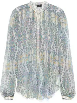 Etro Paisley Print Sheer Blouse