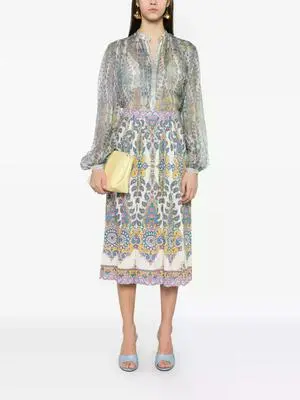 Etro Paisley Print Sheer Blouse