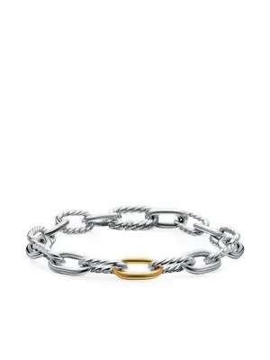 David Yurman 18kt Yellow Gold And Sterling Chain Bracelet - Silver