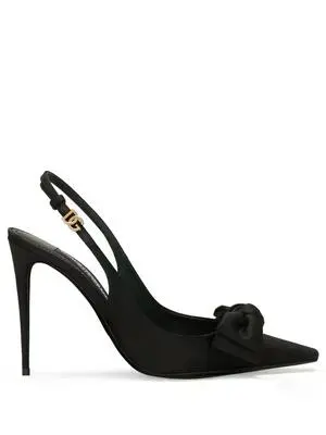 Dolce & Gabbana 105mm Bow-detailing Slingback Pumps - Black