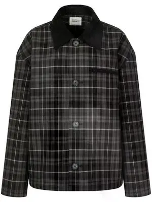 STUDIO TOMBOY Tartan Check-pattern Corduroy-collar Jacket