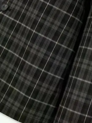 STUDIO TOMBOY Tartan Check-pattern Corduroy-collar Jacket