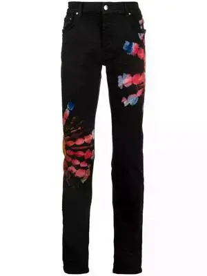 Amiri Tie-dye Print Skinny Jeans