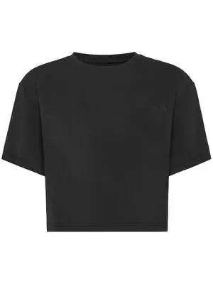 PLEIN SPORT Cotton Cropped T-shirt - Black