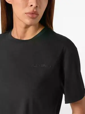 PLEIN SPORT Cotton Cropped T-shirt - Black