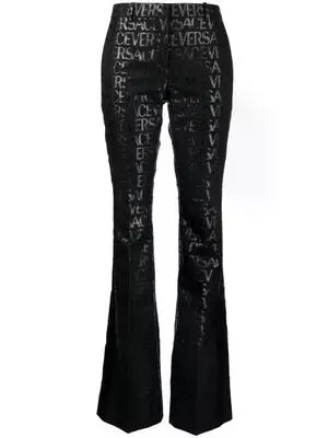 Versace Allover Logo Flared Trousers