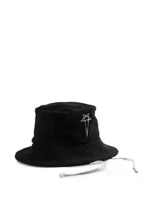 Rick Owens Embroidered Motif Bucket Hat - Black
