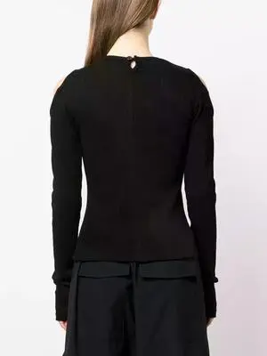 IOANA CIOLACU Fine-ribbed Cold-shoulder Top