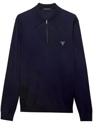 Prada Long-sleeve Wool Polo Shirt