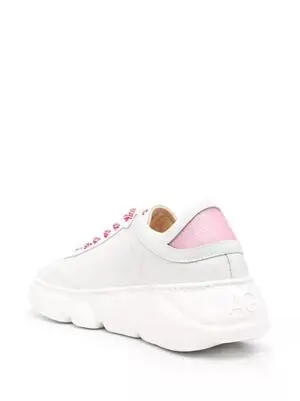 Agl Emilie Low-top Leather Sneakers With Panelled Design