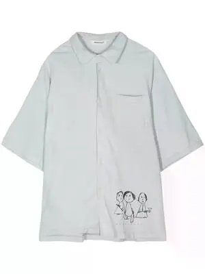 Undercover Graphic-print Cotton Shirt - Blue