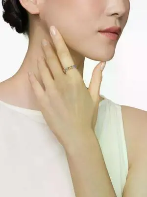 David Yurman 18kt Yellow Gold And Sterling Petite X Ring