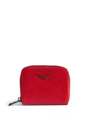 Zadig&Voltaire Mini Zv Crocodile-effect Wallet - Red