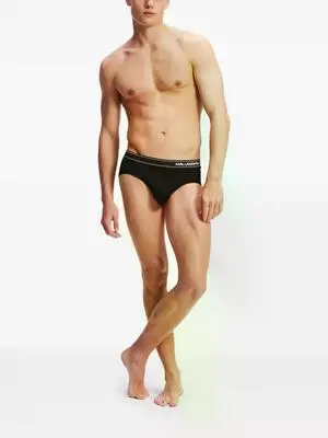 Karl Lagerfeld Logo-waistband Briefs - Black