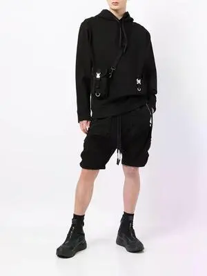 Boris Bidjan Saberi Cotton Drop Crotch Cargo Shorts - Black