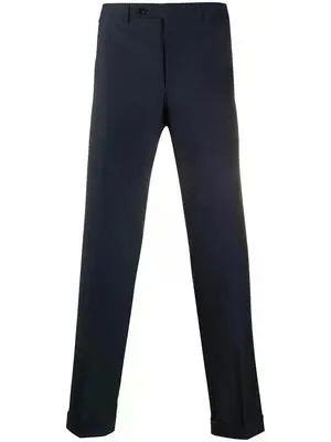 Canali Slim Tailored Wool Trousers - Blue