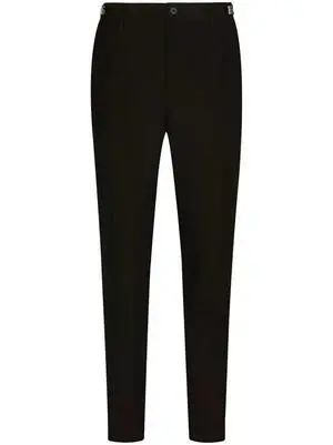 Dolce & Gabbana Tailored Trousers With Logo Plaque - Black