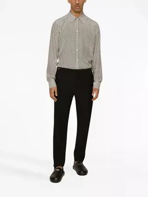 Dolce & Gabbana Tailored Trousers With Logo Plaque