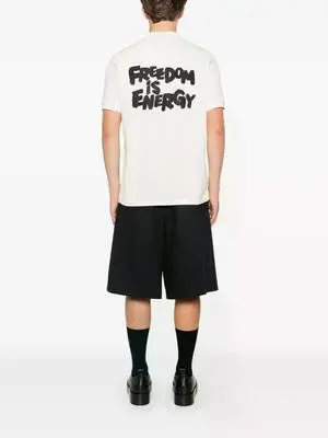 Comme Des Garçons X Fred Perry Slogan-print Polo Shirt