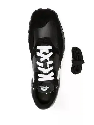 MARINE SERRE Paneled Calf Leather And Suede Sneakers