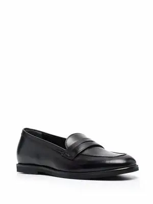 SCAROSSO Monica Leather Loafers - Black
