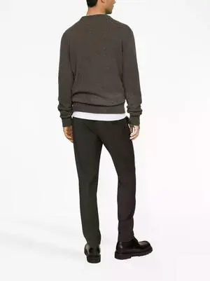 Dolce & Gabbana Logo Plaque Wool-blend Cardigan - Grey